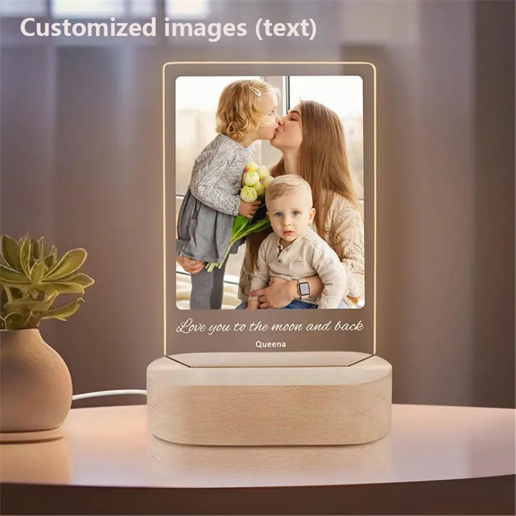 Custom Acrylic Glass Art Night Lamp,Personalized Music Song Photo LED ...