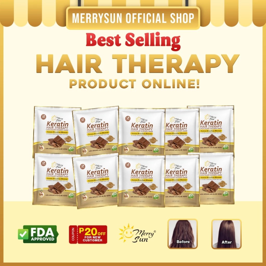 (12 PCS) Merry Sun Chocolate Keratin Hair Treatment Sachet 20ML ...