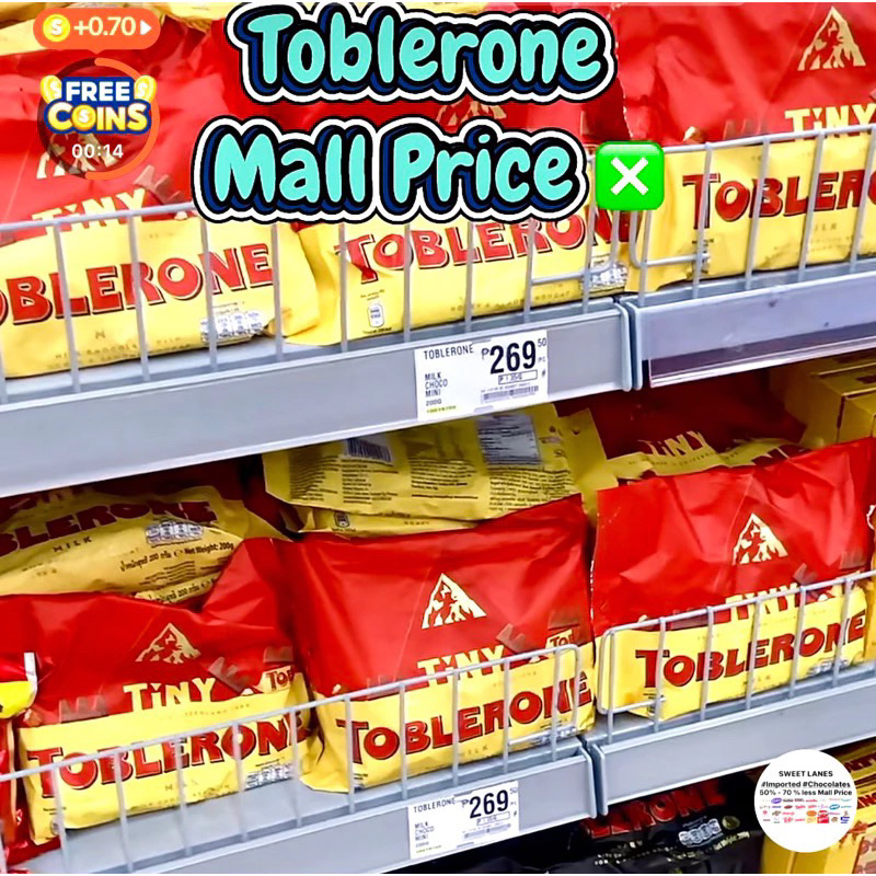 TOBLERONE TINY NEW PACKAGING 200 GRAMS 25 PCS MINIS | Shopee Philippines