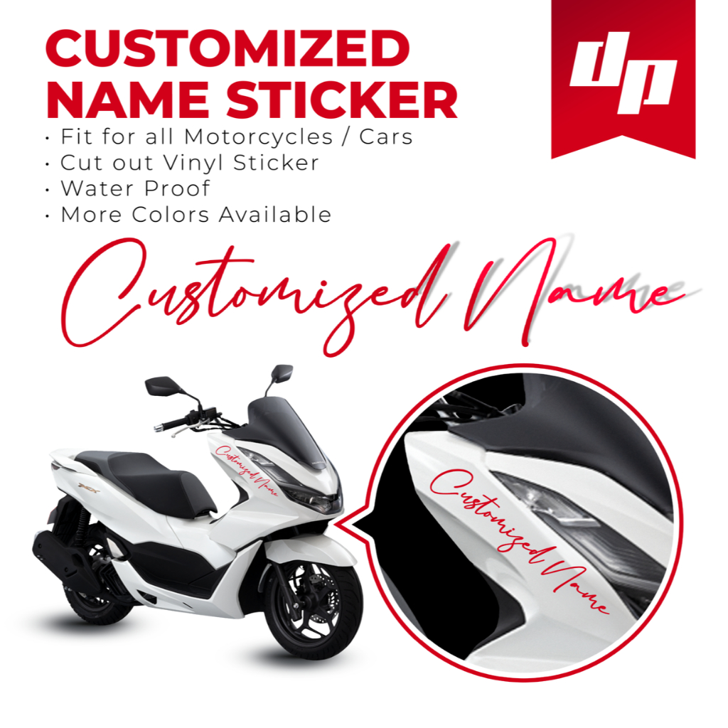 DP Customized Name Cut Out Vinyl Sticker DESIGNERS PRINT | Shopee ...