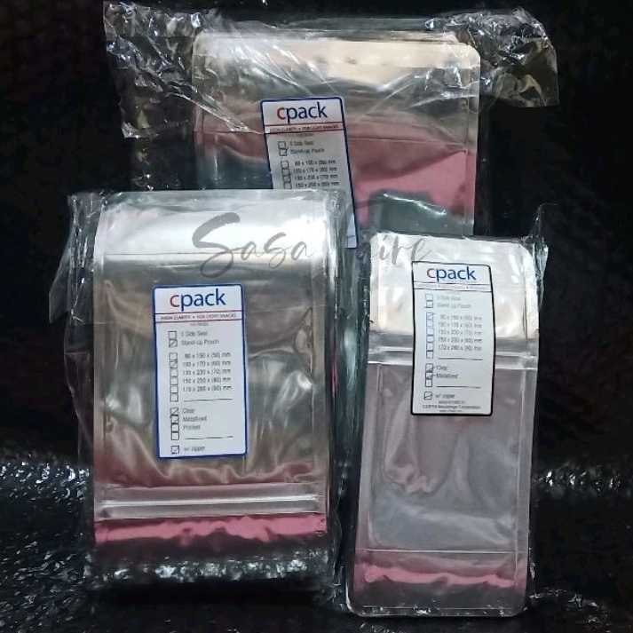 MAKAPAL CPACK 100pcs Half Metallic/Clear Stand Up Resealable Plastic ...