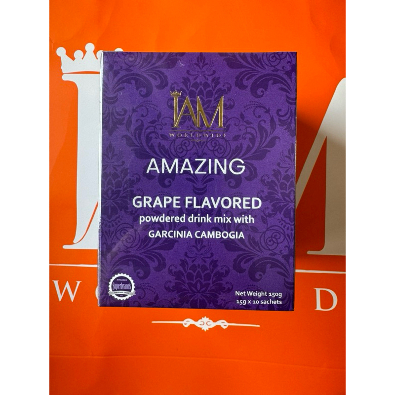 IAM AMAZING GRAPE FLAVORED POWDERED DRINK MIX WITH GARCINIA CAMBOGIA 10 ...