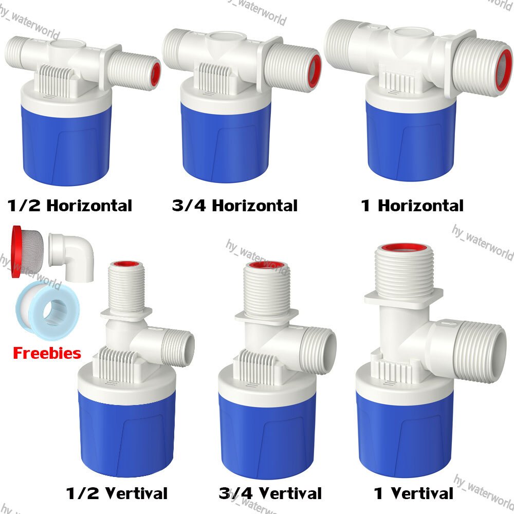 Float valve 1/2" 3/4" and 1" blue, automatic water level control valve ...