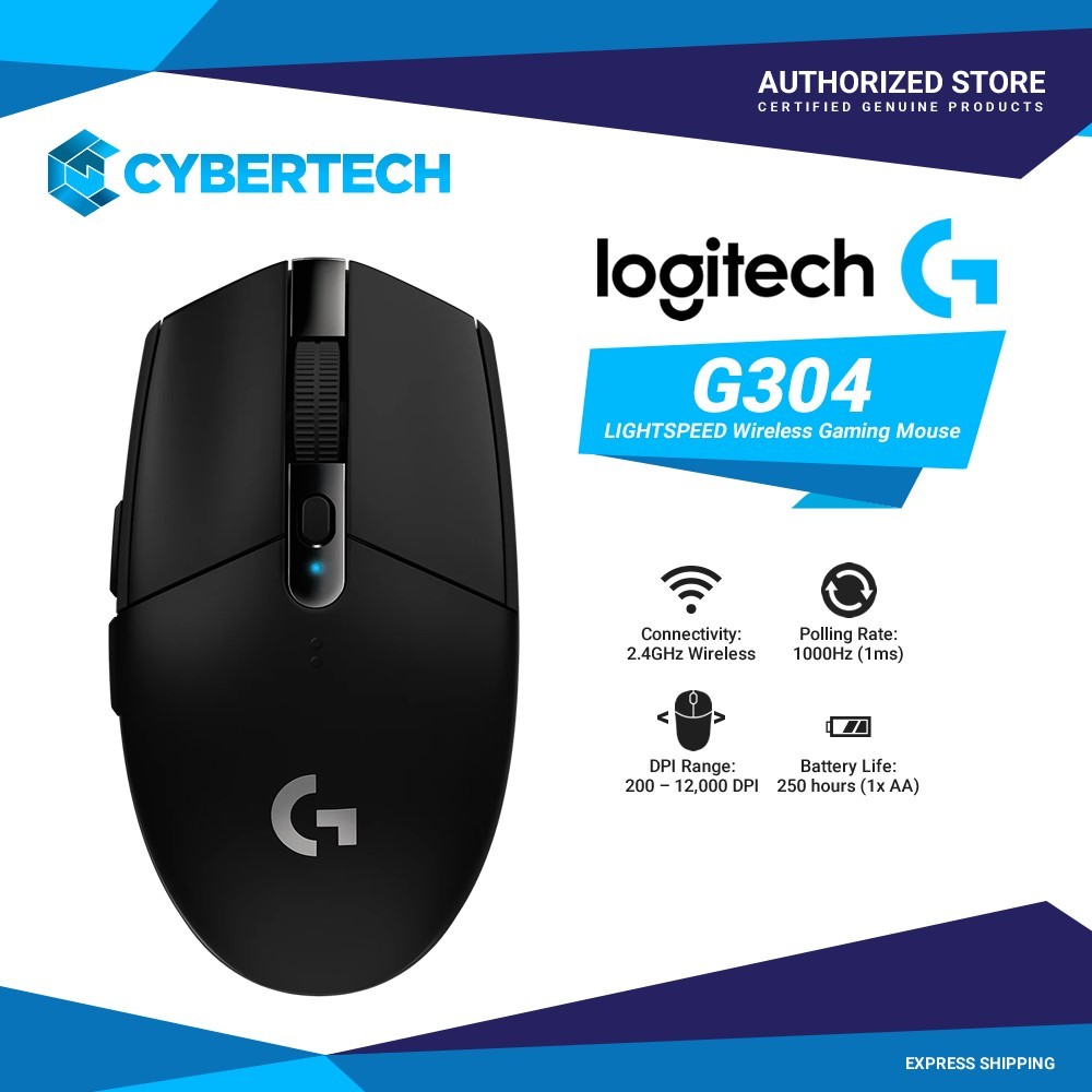 Logitech G304 Lightspeed Wireless Gaming Mouse, Hero Sensor, 12000 DPI ...