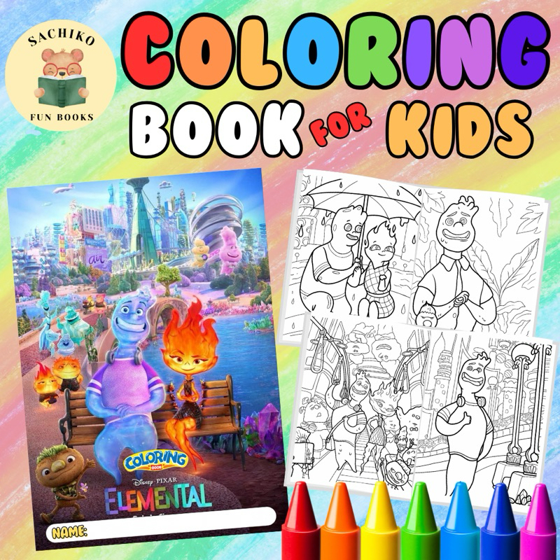 ELEMENTAL DISNEY PIXAR COLORING BOOK SACHIKO FUN BOOKS | Shopee Philippines