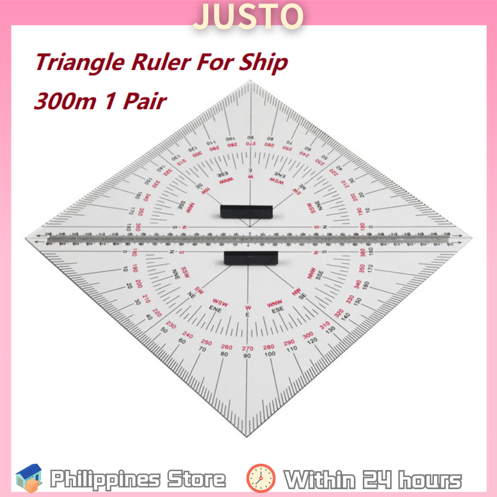 300mm Triangle Ruler for Ship Chart Drawing Nautical Protractor Large ...