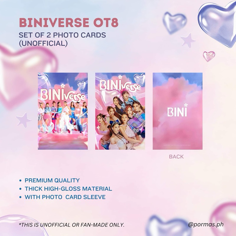Bini OT8 Biniverse Photocards (Unofficial) | Shopee Philippines