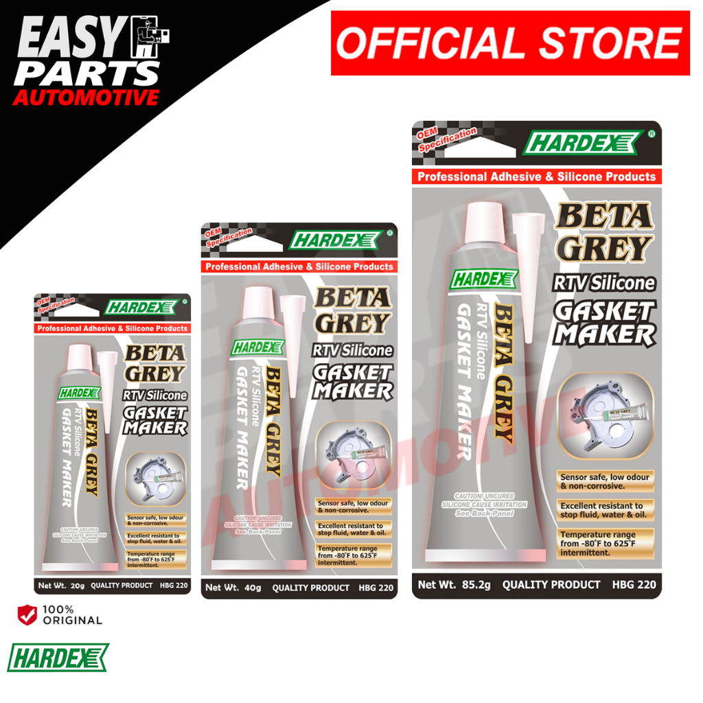 Hardex Beta Grey RTV Silicone Gasket Maker 20g, 40g & 85.2g | Shopee ...