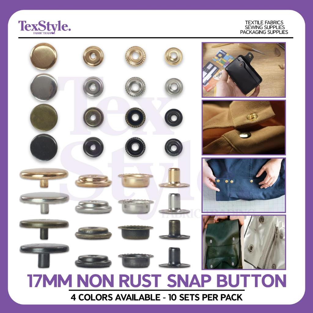 Textstyle 17mm Non Rust Snap Button (10 SETS per PACK) | Shopee Philippines