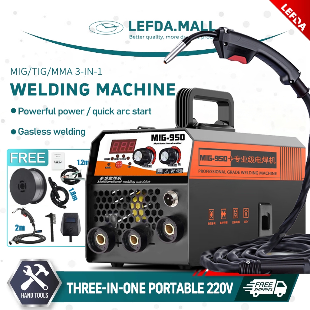 MIG Welding Machine Portable IGBT Inverter MIG&MMA&TIG 3IN1 Gasless Welder Home Welder TIG ...