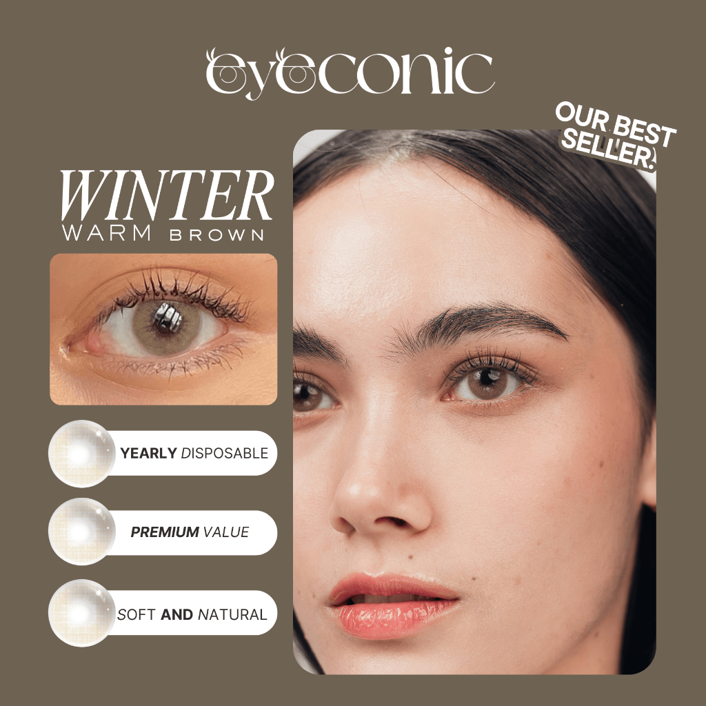 Eyeconic Winter (Warm Hazel Brown) Yearly Disposable Soft Contact Lens ...