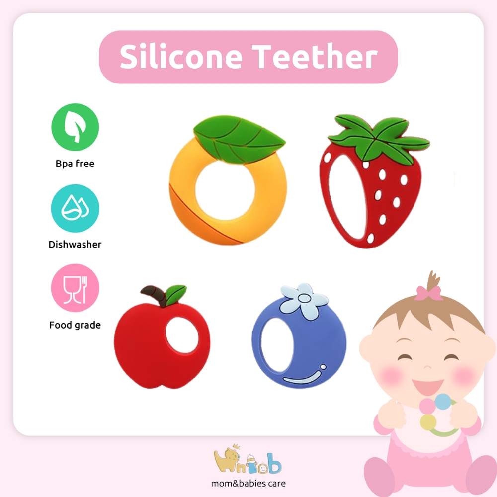 Hntob 3M+ Baby Silicone Fruits Teether Newborn Infant Chew Tooth Dental ...