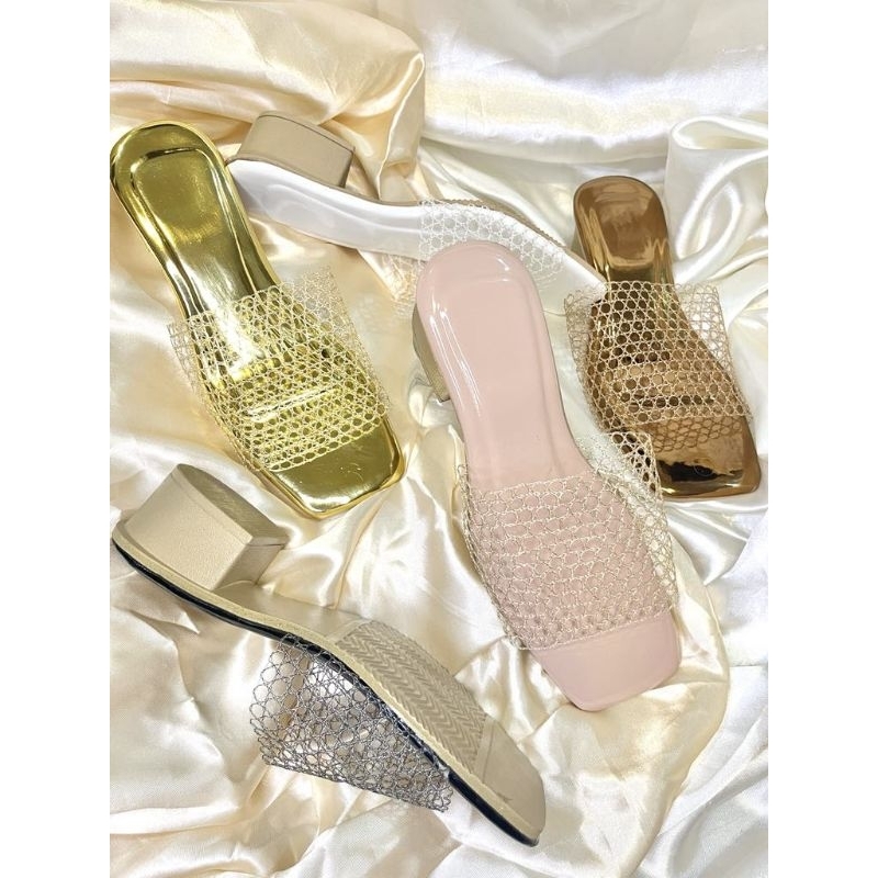 SQUARE TOE NET SANDAL'S w/2inch HEELS (MARIKINA MADE) | Shopee Philippines