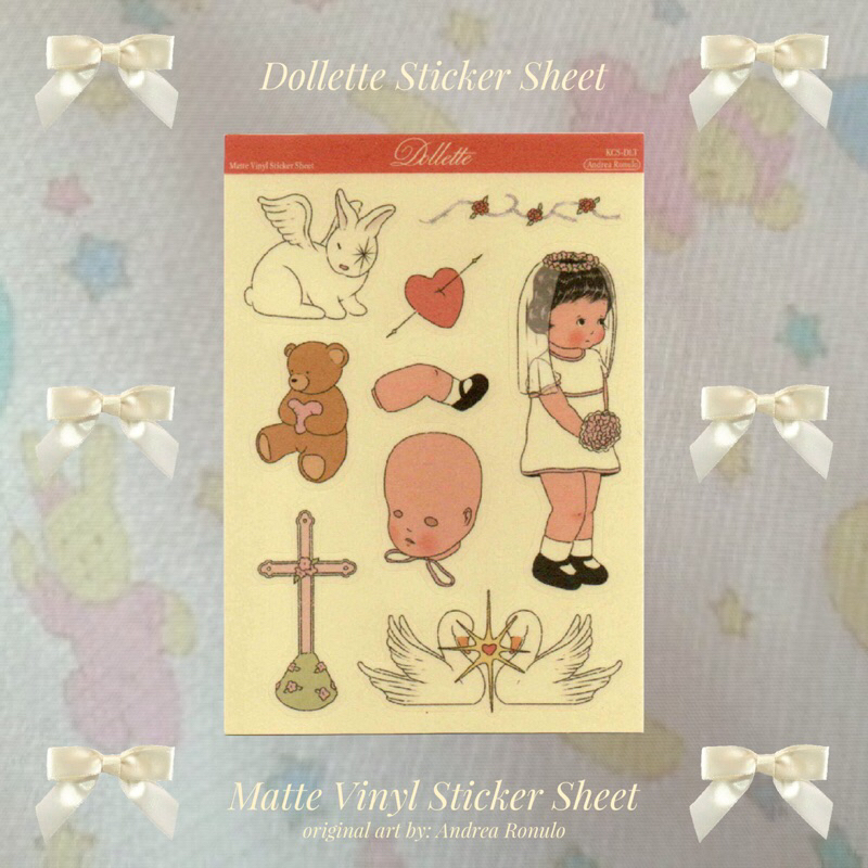 Dollette Matte Vinyl Sticker Sheet (waterproof and scratchproof ...