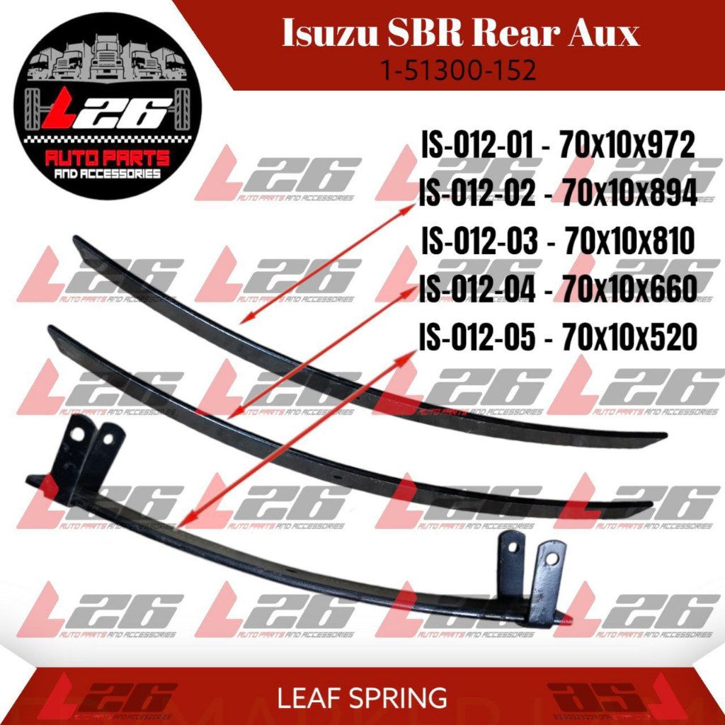 UP-LUC Leaf Spring Molye for Isuzu SBR Rear Aux 1-51300-152 sizes ...