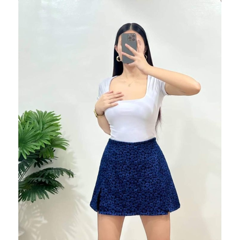 Skort Embossed fabric (floral) | Shopee Philippines