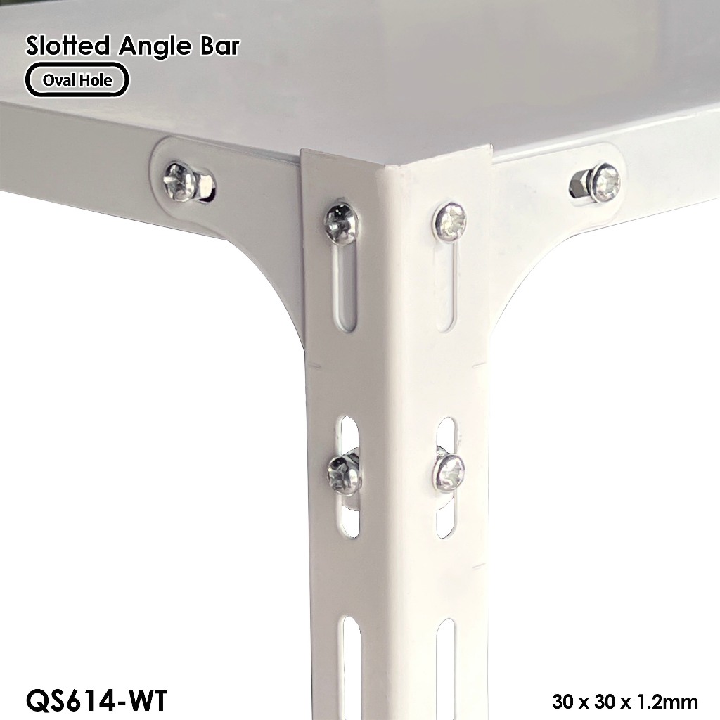 OVAL HOLE Slotted Angle Bar 30x30x1.2mm QS614 DIY Steel Storage Rack ...
