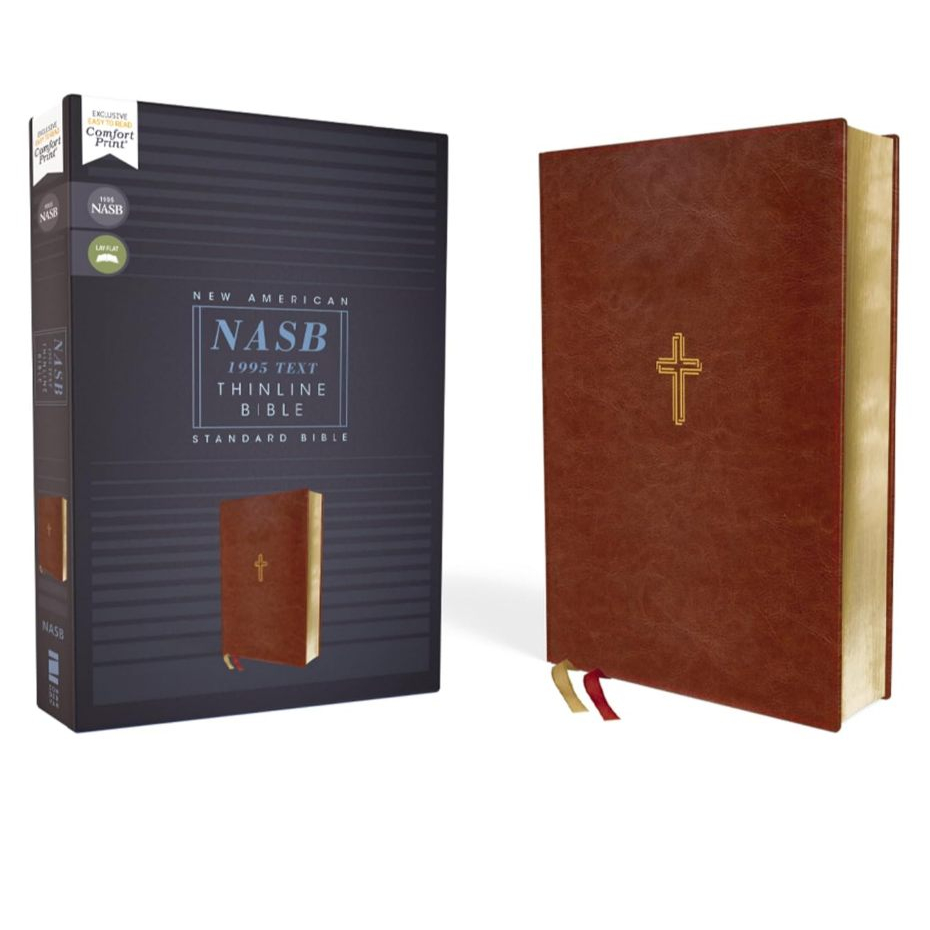 NASB 1995 THINLINE BIBLE, RED LETTER EDITION--SOFT LEATHER-LOOK, BROWN ...
