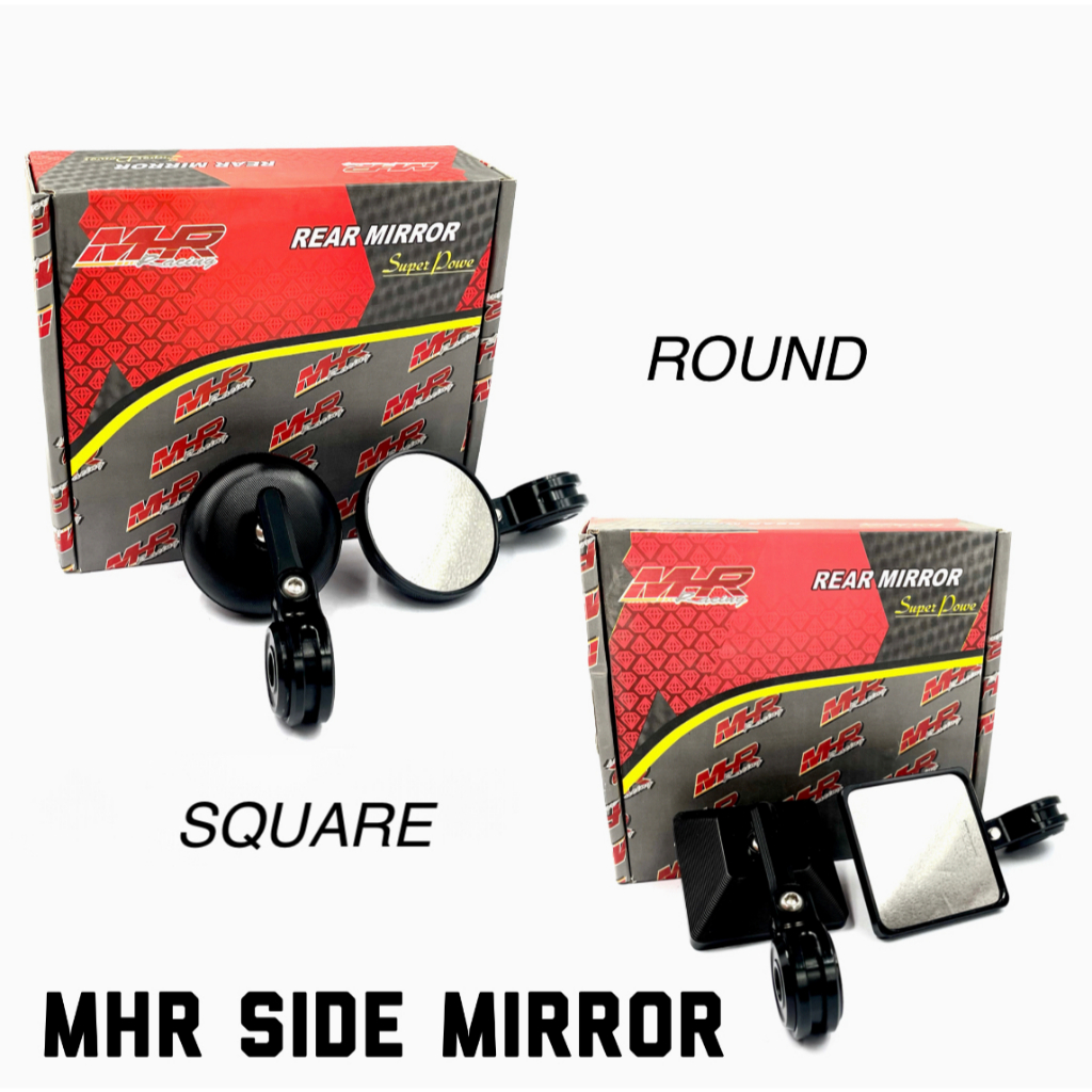 MHR Round and Square Bar End Side Mirror Clear Lens No Grade Walang ...