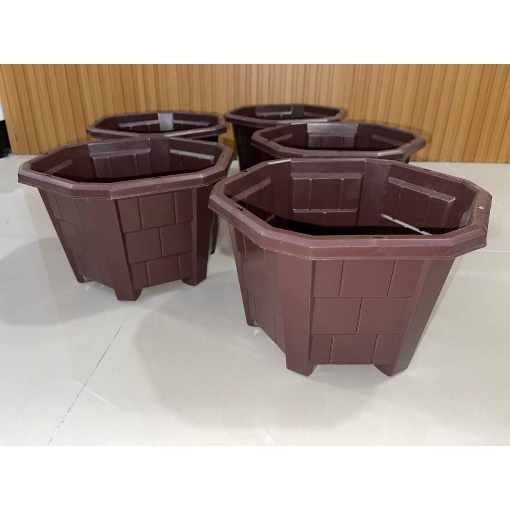 set of 5pcs. LARGE hexagon pots for plants 10x6.5" - big paso - outdoor ...