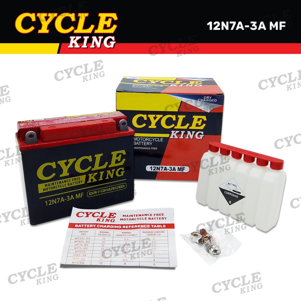 Motorcycle Battery for TMX & CB 125: Cycle King 12N7A-3A MF (FREE ...