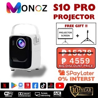 MONOZ S10 Projector Android HD 5G TOP WIFI LED Screen Mini Projector ...