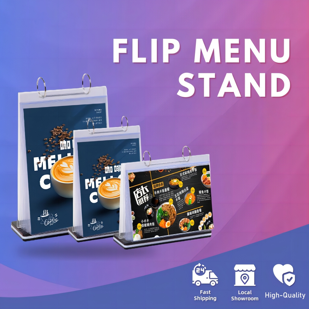 Table menu stand display A4 size promos holder Acrylic Double sided ...