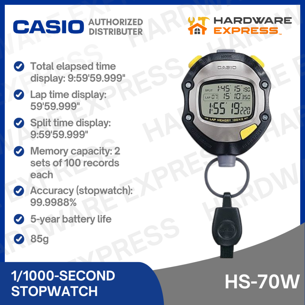 CASIO 100% Original HS-70W Stopwatch Stop Watch | Shopee Philippines