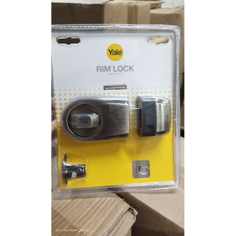 Yale rim lock deadlock with 4 dimple keys heavy duty vy2t ab antique ...