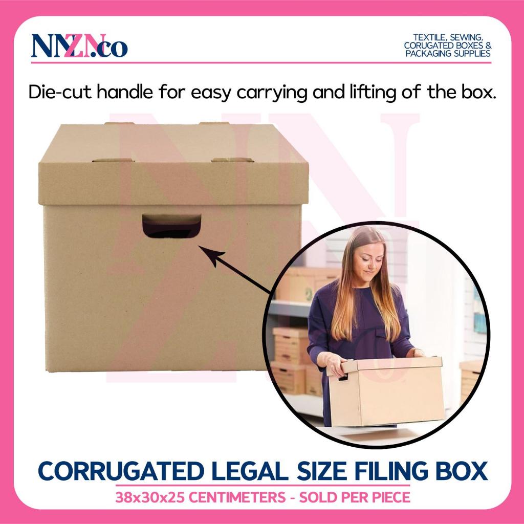 NNZN Corrugated Filing Box Storage Container Office Filing Box File Box ...