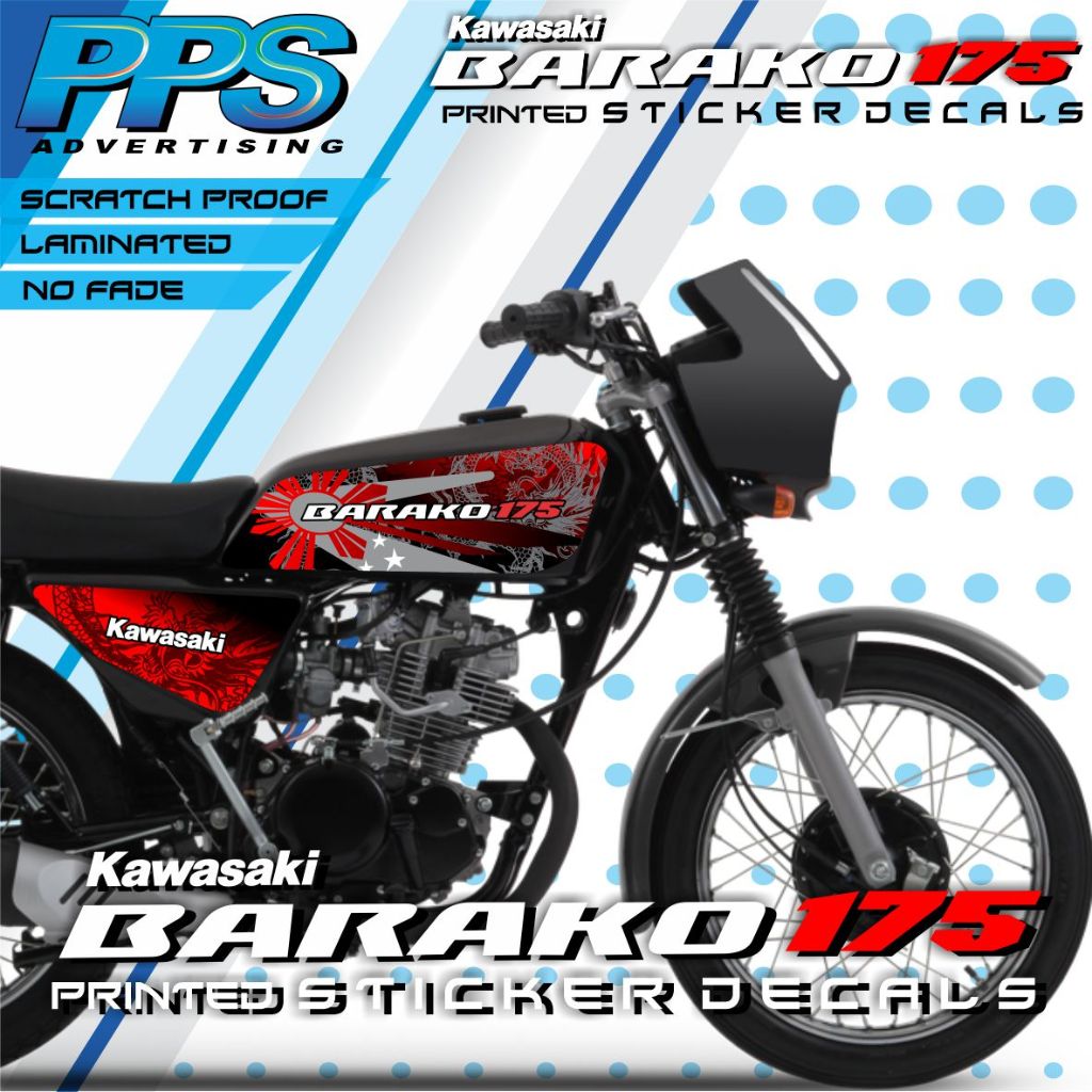 Kawasaki Barako 175 OG Dragon Side Decals | Shopee Philippines