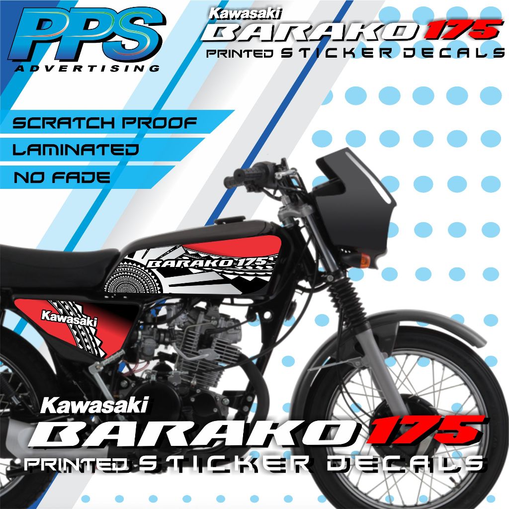 Kawasaki Barako 175 Tribal Replica Side Decals | Shopee Philippines