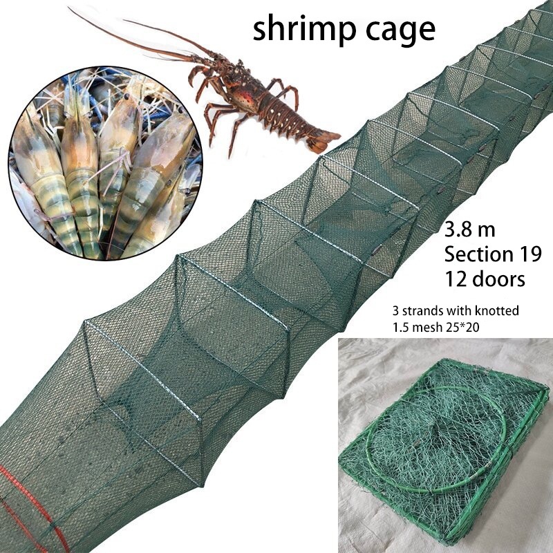 4/5/10M Shrimp Cage Fishing Net Lobster Fish Breeding Net Folding ...