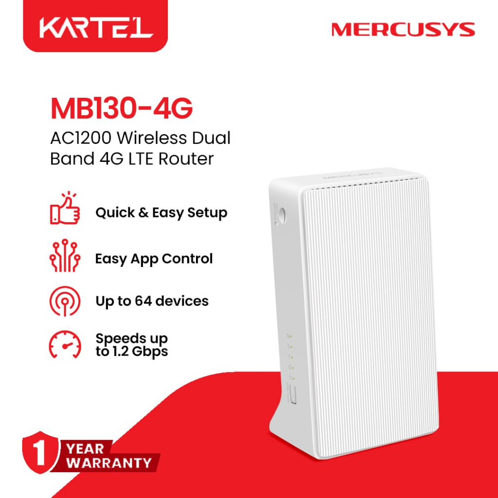 Mercusys MB130-4G AC1200 Wireless Dual Band 4G LTE Router | Shopee ...