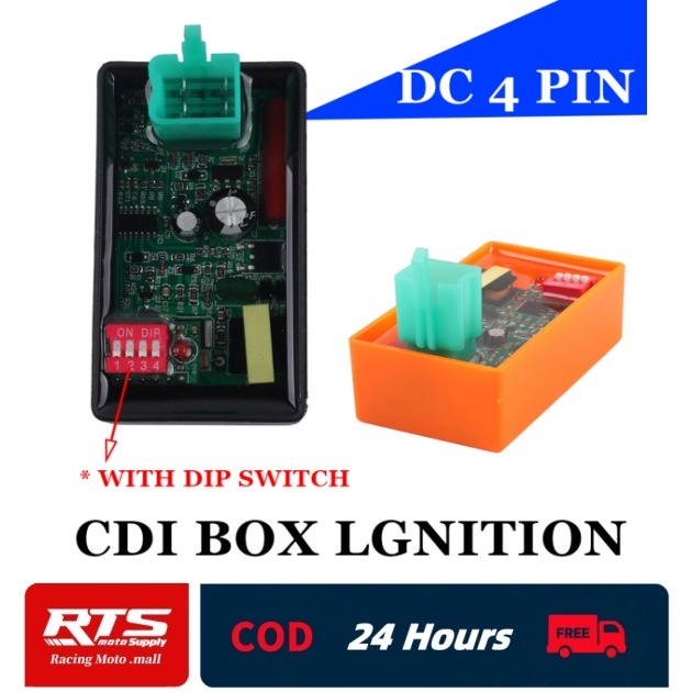 6 Pin Programmable CDI Lgnition 4 Pin DC CDI Racing Box DIP Switch For ...