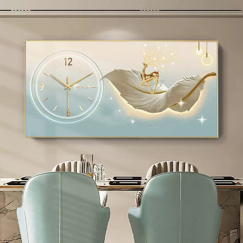 Living room clock silent fashion mural wall clock wall digital large ...