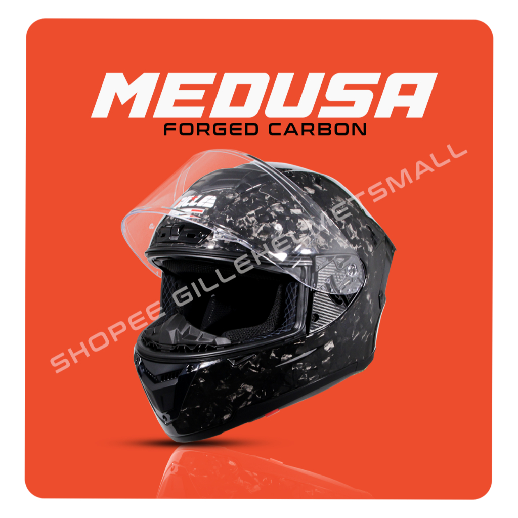 GILLE 863 Medusa Snake, Forged and 3K Carbon Full Face Singe Visor ...