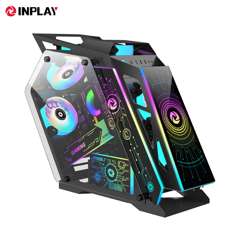 Inplay Thunder PC Case Build-in 6 ARGB Fans Cool Design Shaped Gaming ...