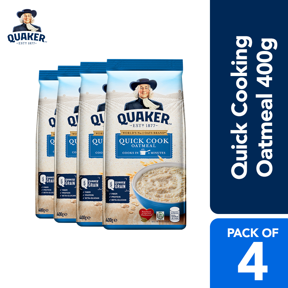 Quaker Quick Cooking Oatmeal 400g - Pack of 4 | Shopee Philippines