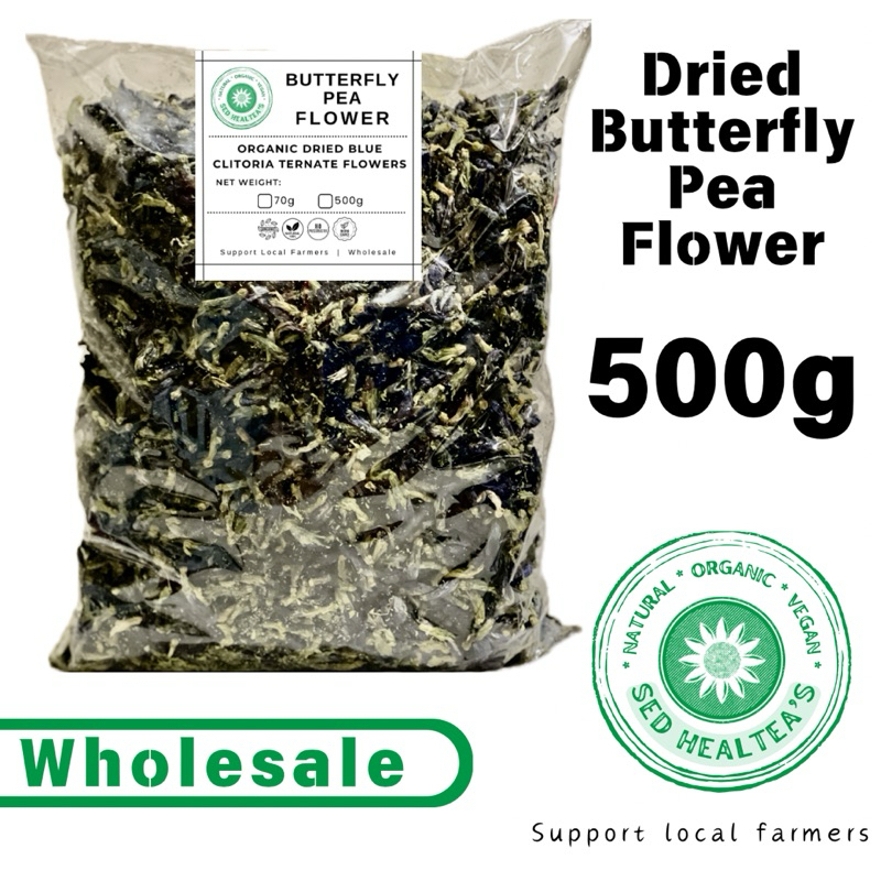 Organic Dried Blue Ternate - Butterfly Pea Flower (500g, 1kg, 2kg ...