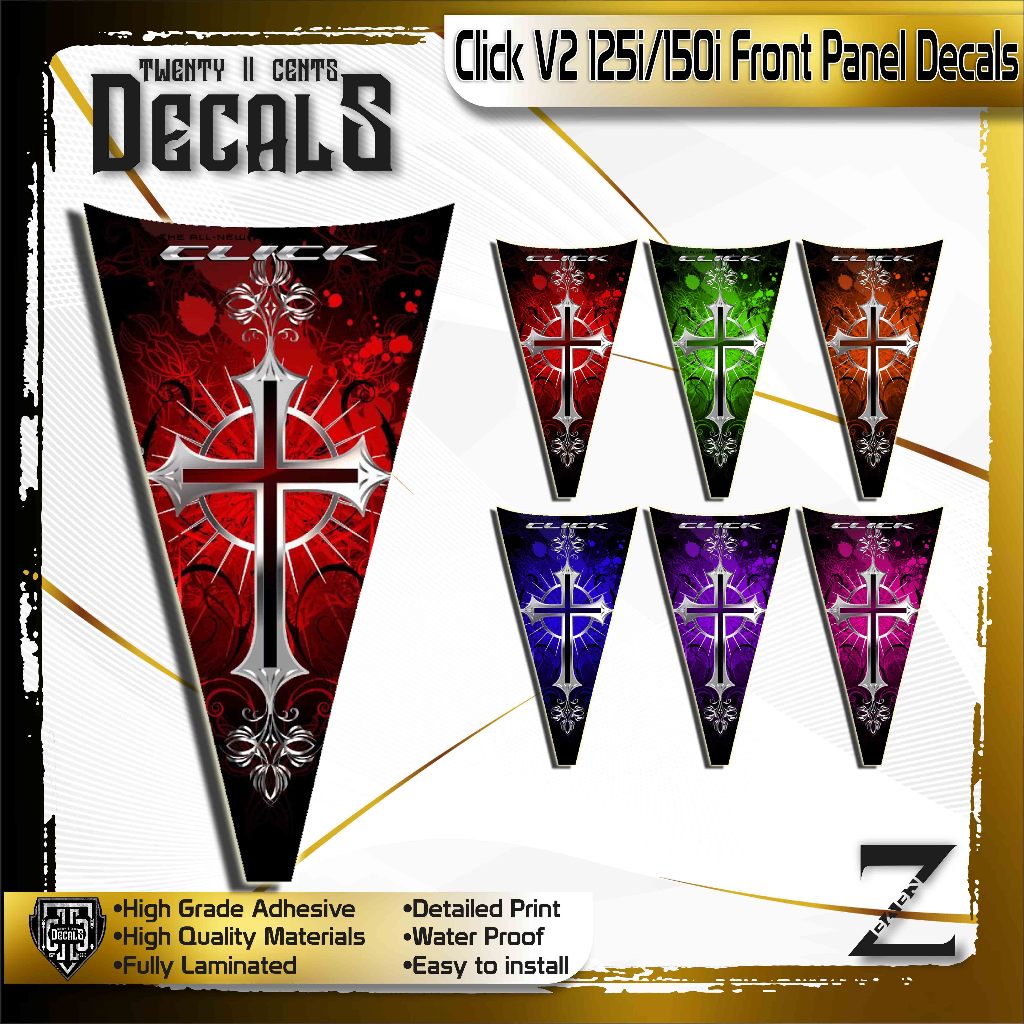 honda click 125 / 150 v2 front panel High-Quality Decals and Stickers ...