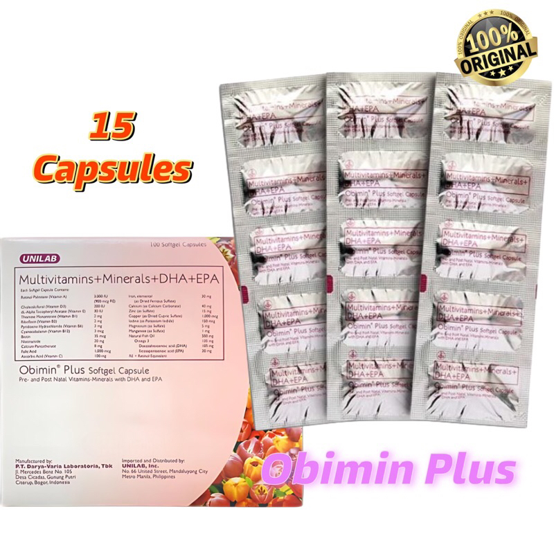 Obimin Plus 15 Soft Gel Capsules (Multivitamins+ Minerals + DHA + EPA ...