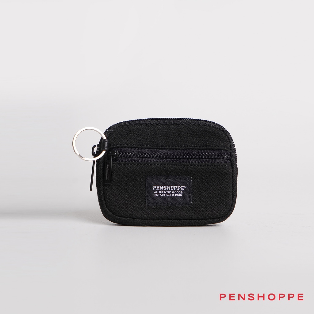 Penshoppe Regular Coin Purse With Woven Label For Men (Black/Light Gray ...