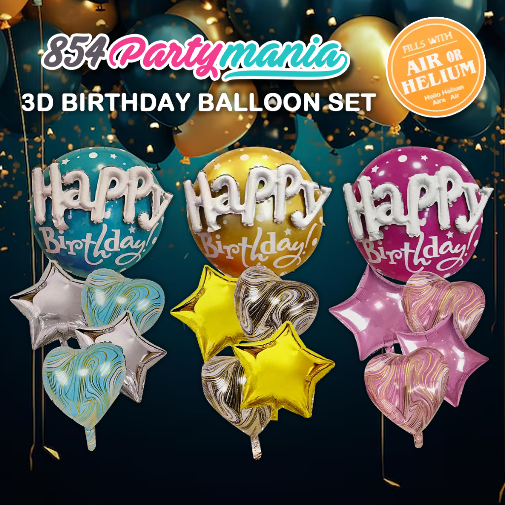 3D happy birthday balloon set 5 IN 1 3D HB BALLOON birthday balloons ...