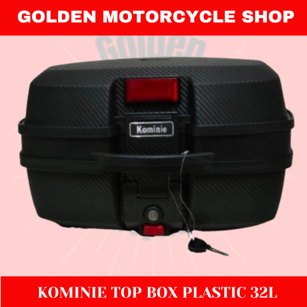 MOTORCYCLE TOP BOX KOMINIE TOP BOX PLASTIC 32L CARBON AND BLACK ...