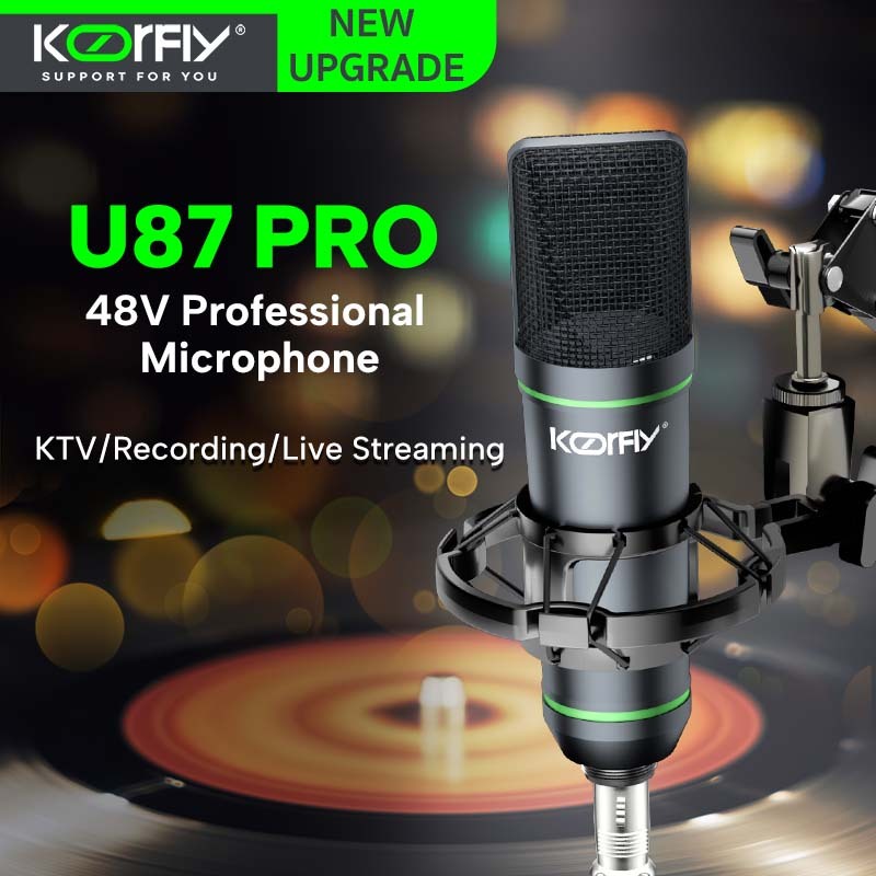 KOORFLY Professional U87 Pro Condenser Microphone Double-sided Gold ...