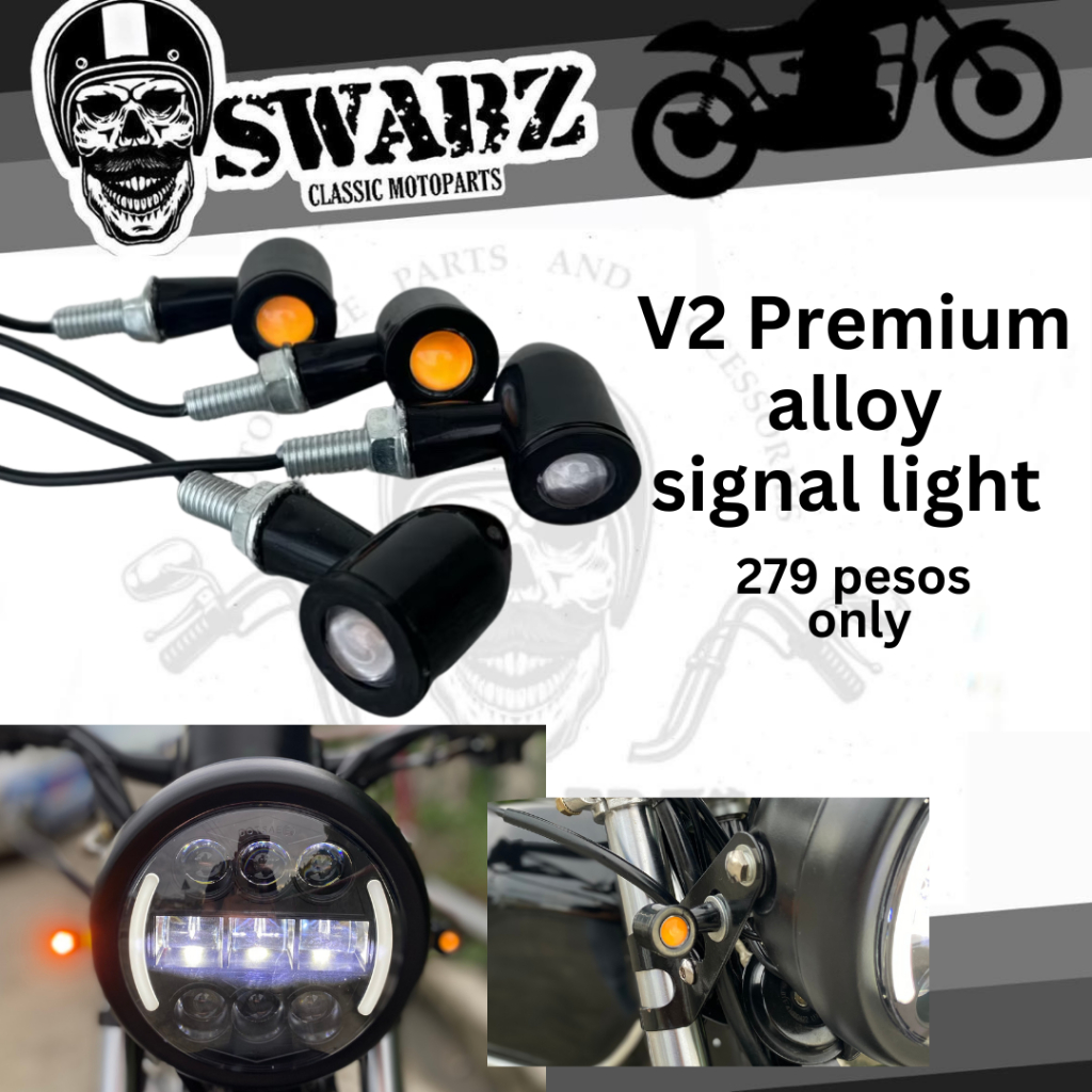 V2 Premium Alloy Bullet Signal Light for motorcycle classic LED ...
