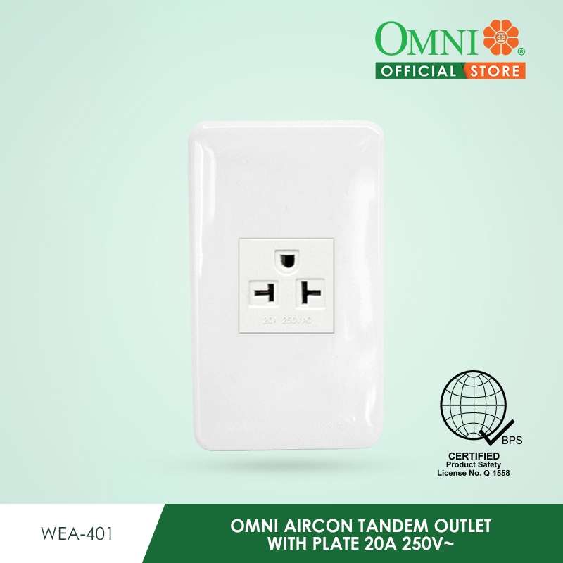 OMNI Aircon Tandem Outlet with Plate 20A 250V~ - WEA-401 | Shopee ...