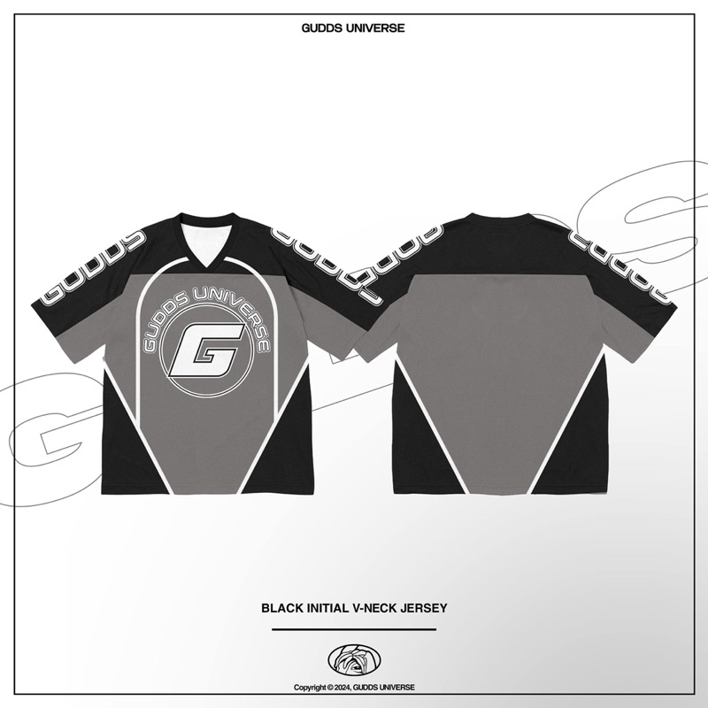 GUDDS "BLACK INITIAL" V-NECK JERSEY | Shopee Philippines