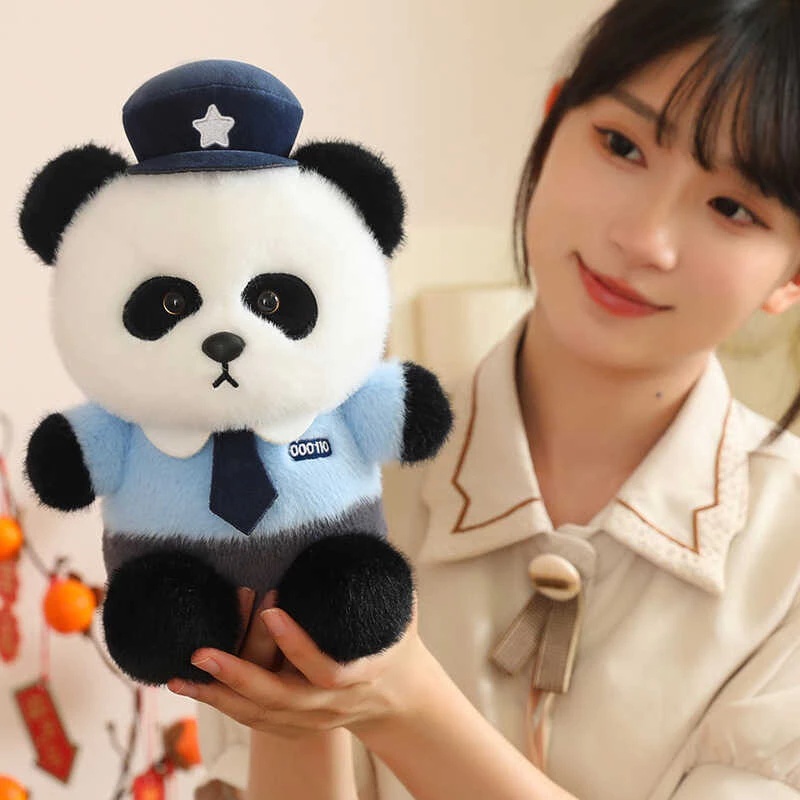 Cute Police Panda Fox Stitch Baby Plush Doll Birthday Gift For Kids ...